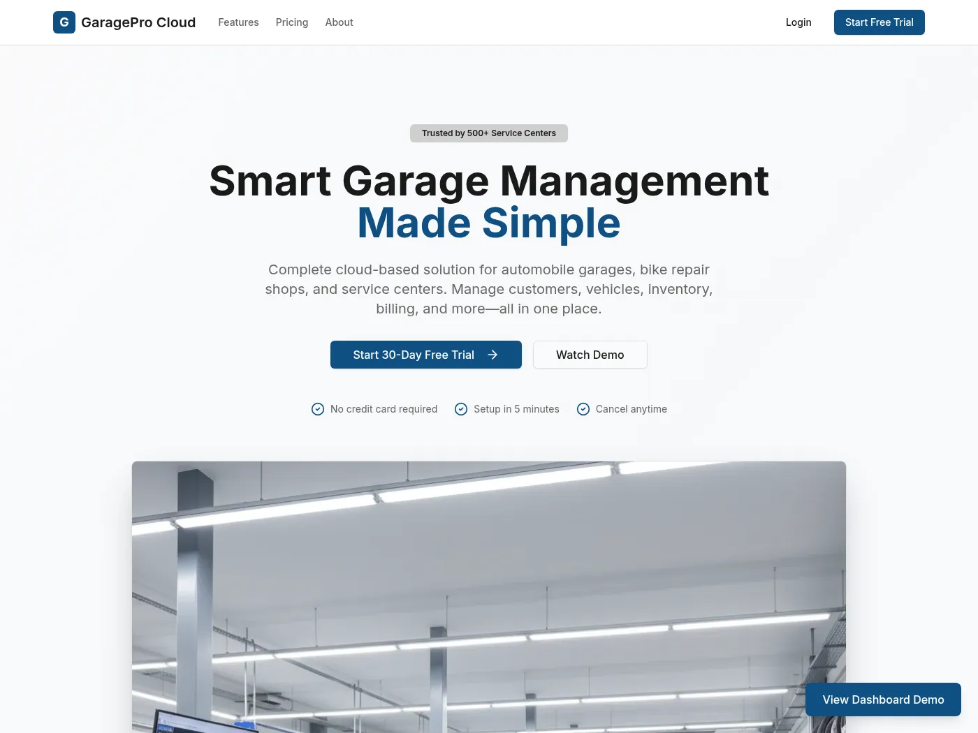 GaragePro Cloud – Simple Garage & Service Center SaaS Platform