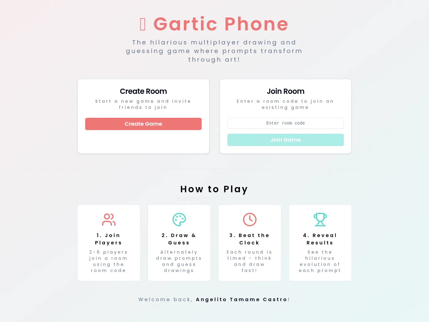 Gartic Phone Clone: Multiplayer Drawing & Guessing Game