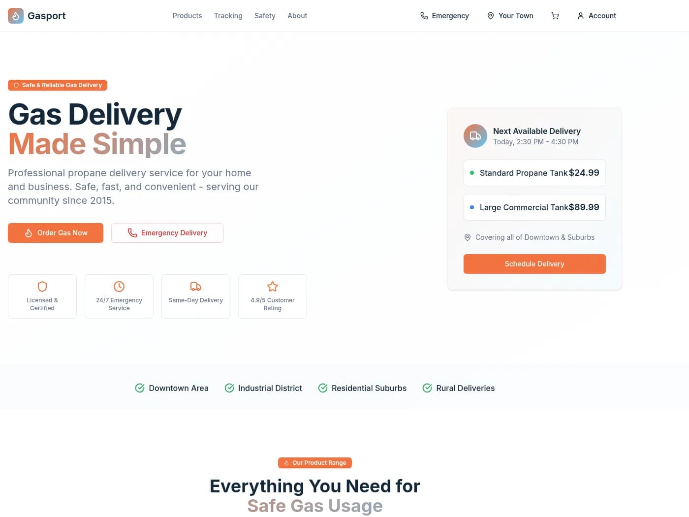 Gasport: The Gas Delivery Website for Small Towns