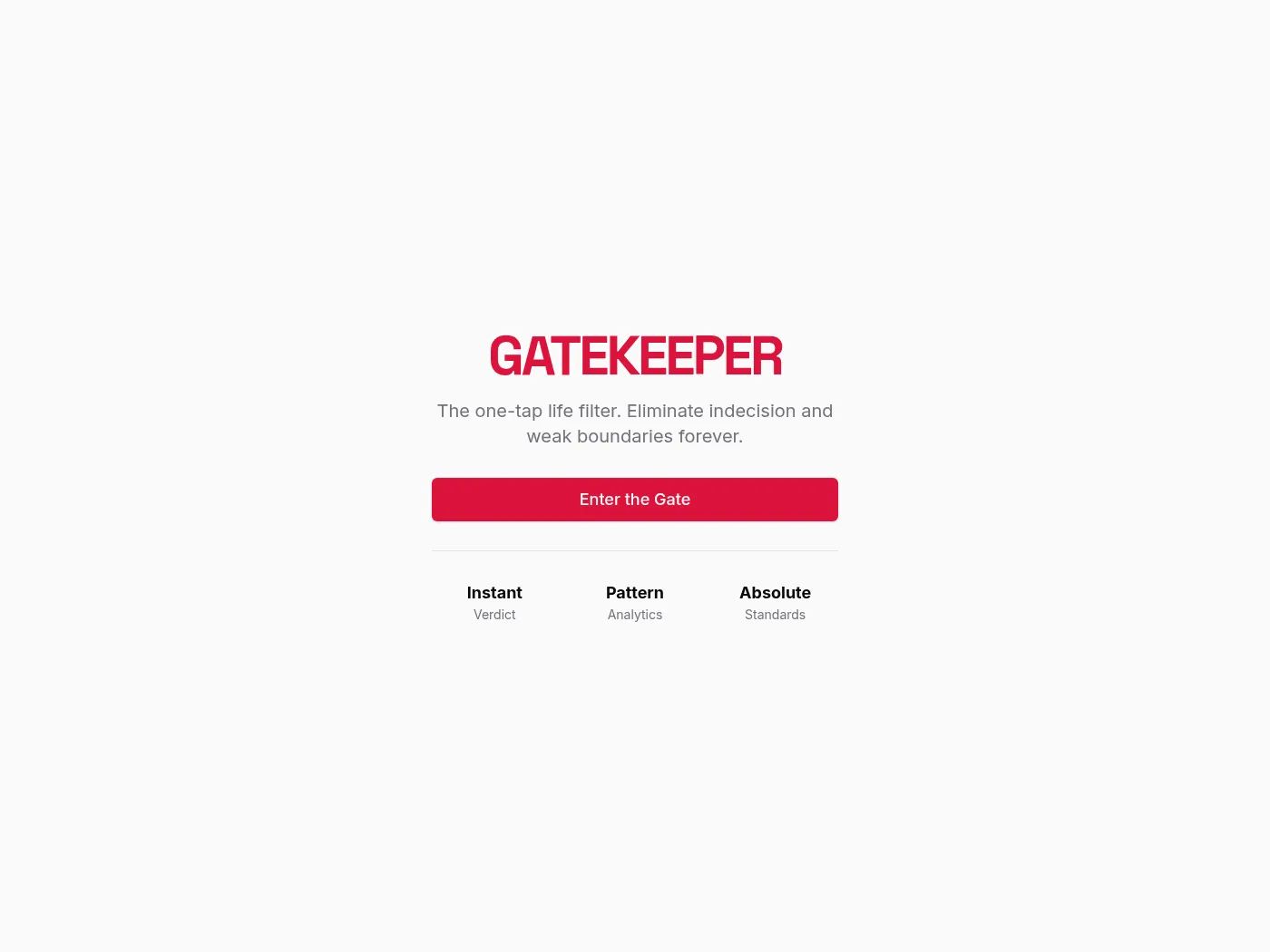Gatekeeper Decision Filter