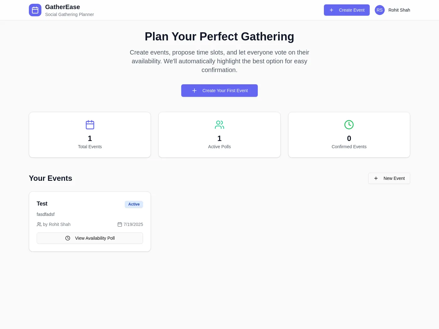 GatherEase - Social Gathering Planner