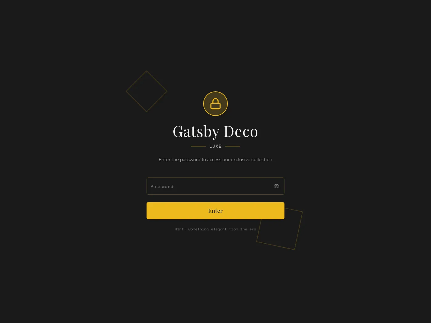 Gatsby Deco Luxe Shopping Experience