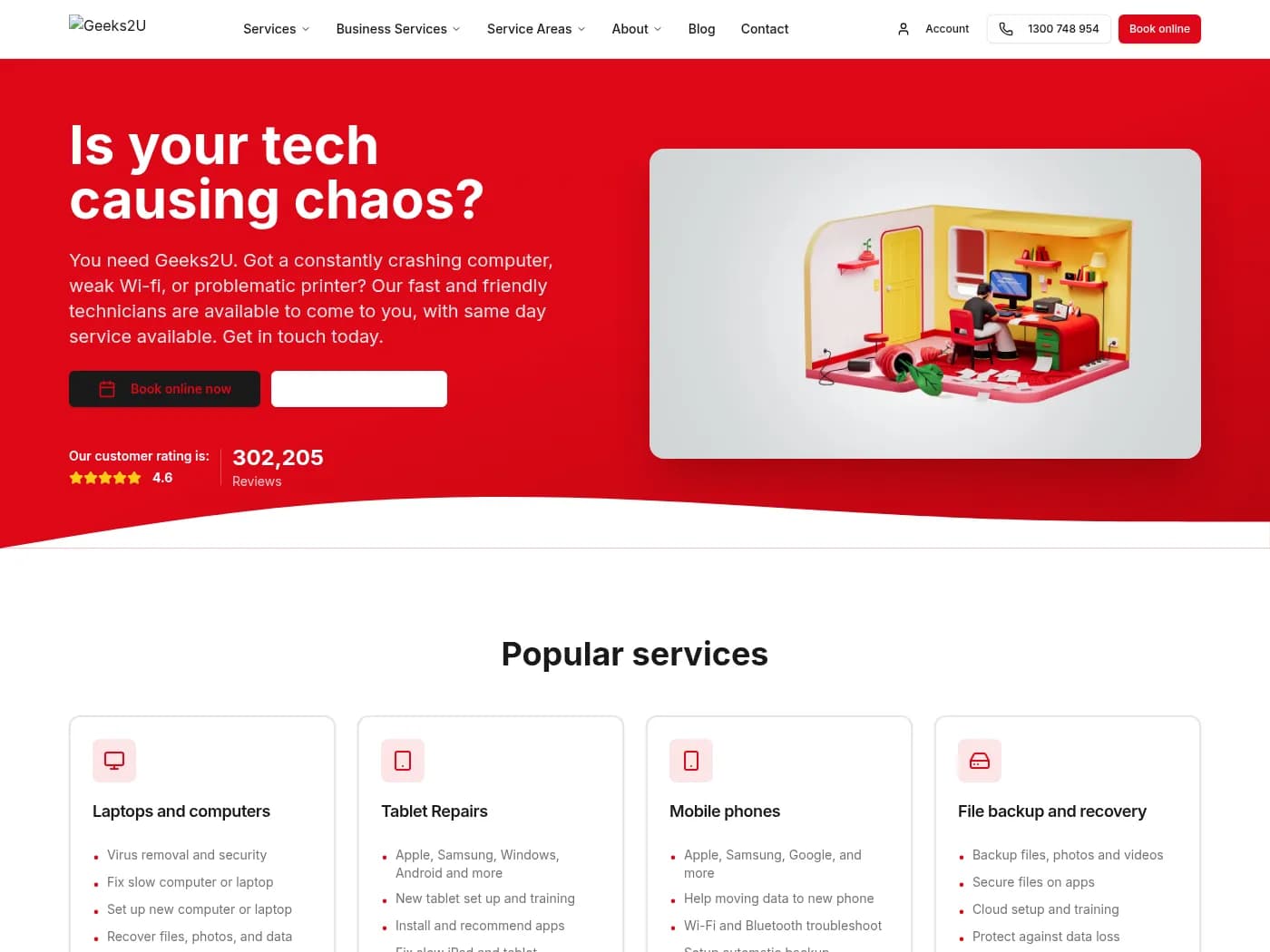 Geeks2U Services Web Platform Clone