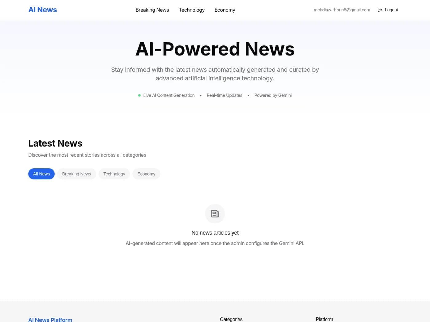 Gemini-Powered AI News Platform