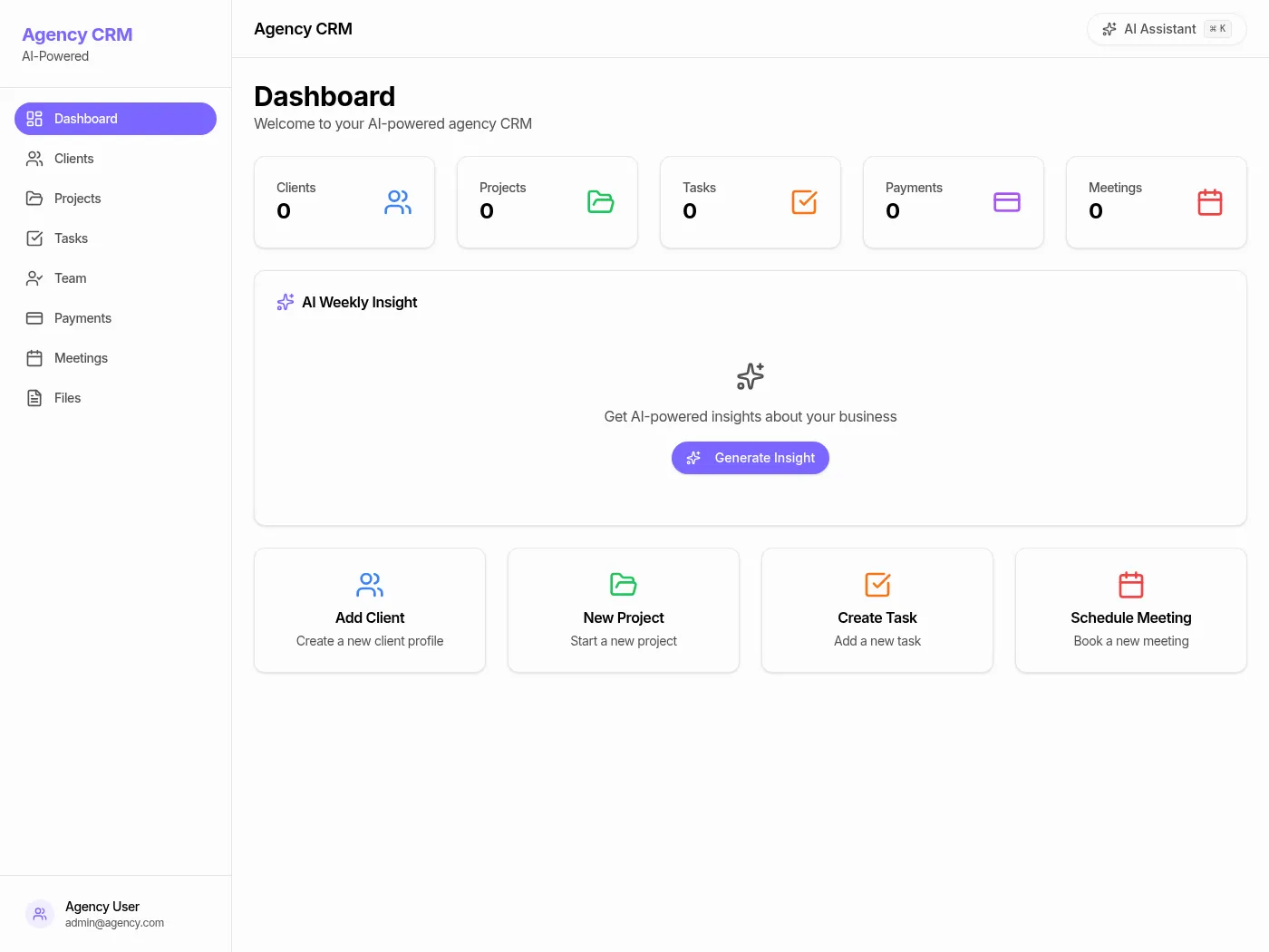 Gemini AI-Powered Scalable Business CRM for Agencies