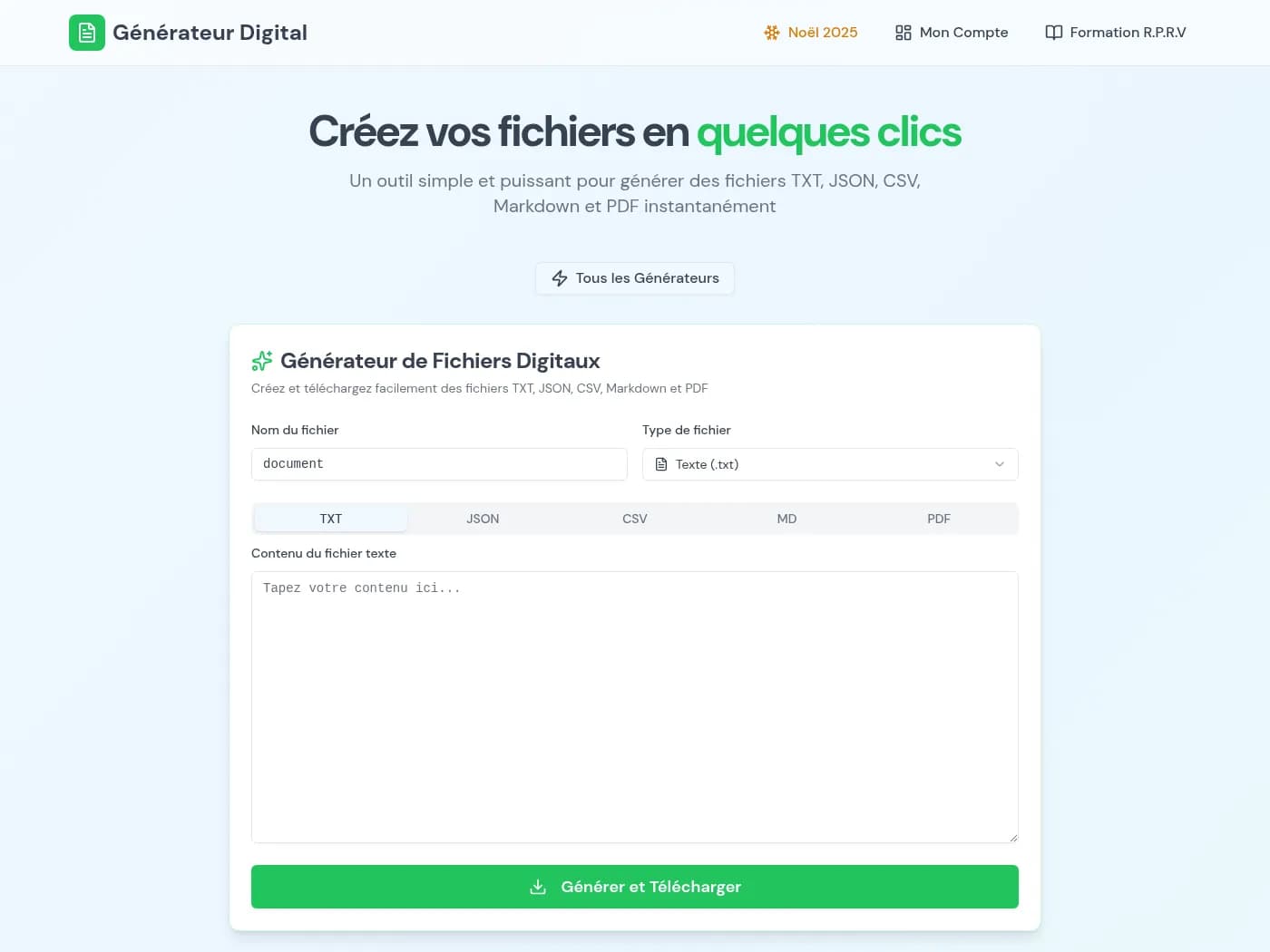 Générateur de Fichiers Digitaux