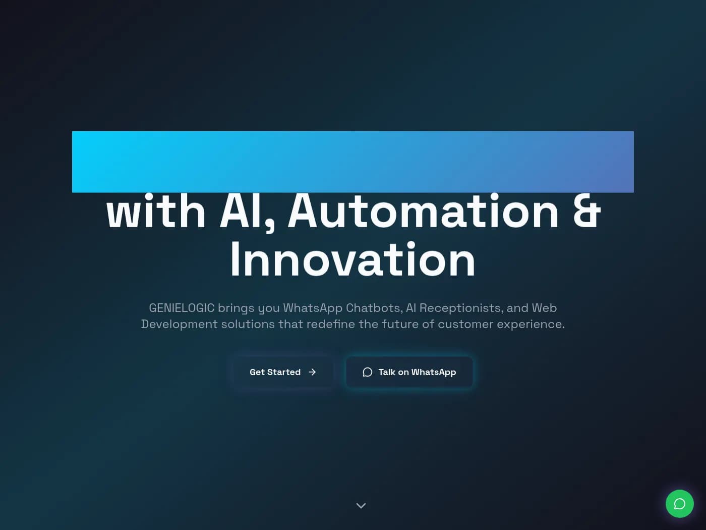 GENIELOGIC Futuristic AI-Powered Landing Page & Admin Dashboard