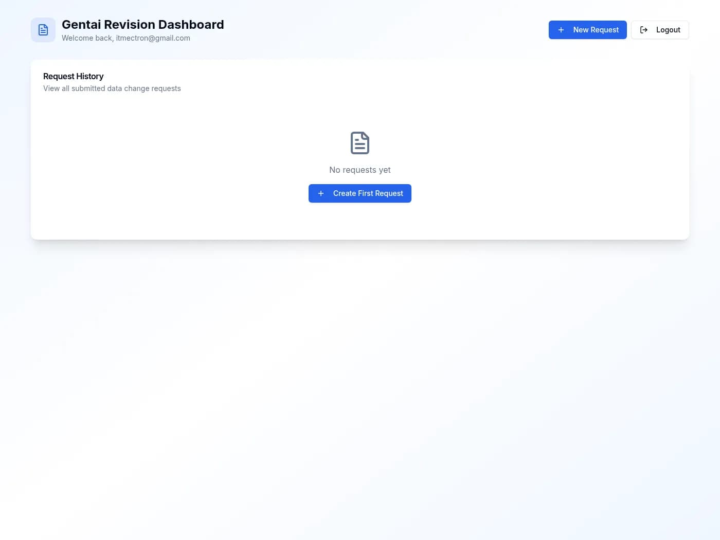 Gentai Revision Data Change Request App