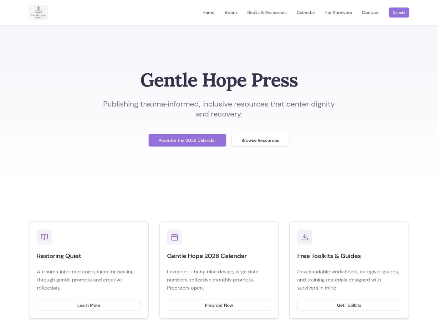 Gentle Hope Press Website