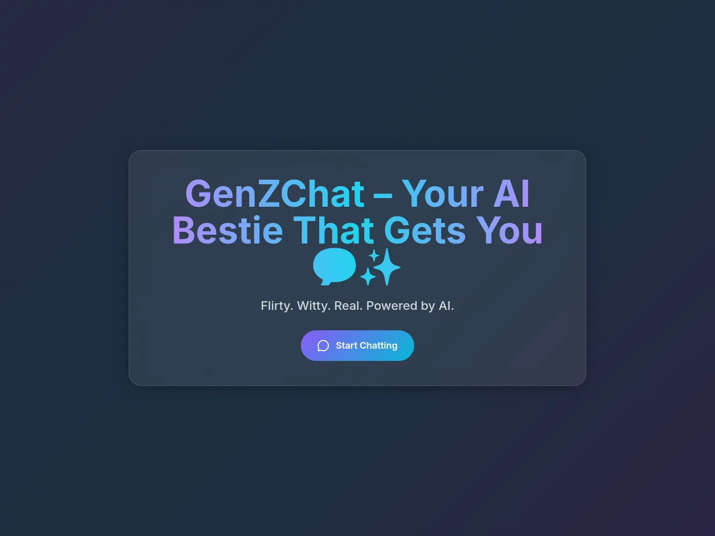 GenZChat – Modern Gen Z–Themed AI Chat Web App