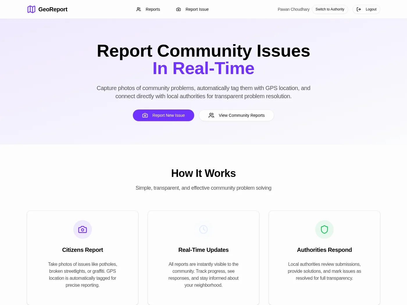 Geo-Photo Real-Time Reporting Platform
