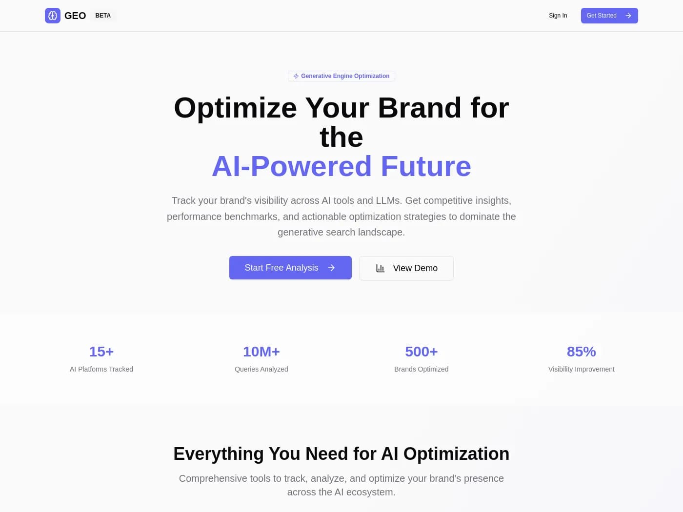 GEO - Generative Engine Optimization Platform