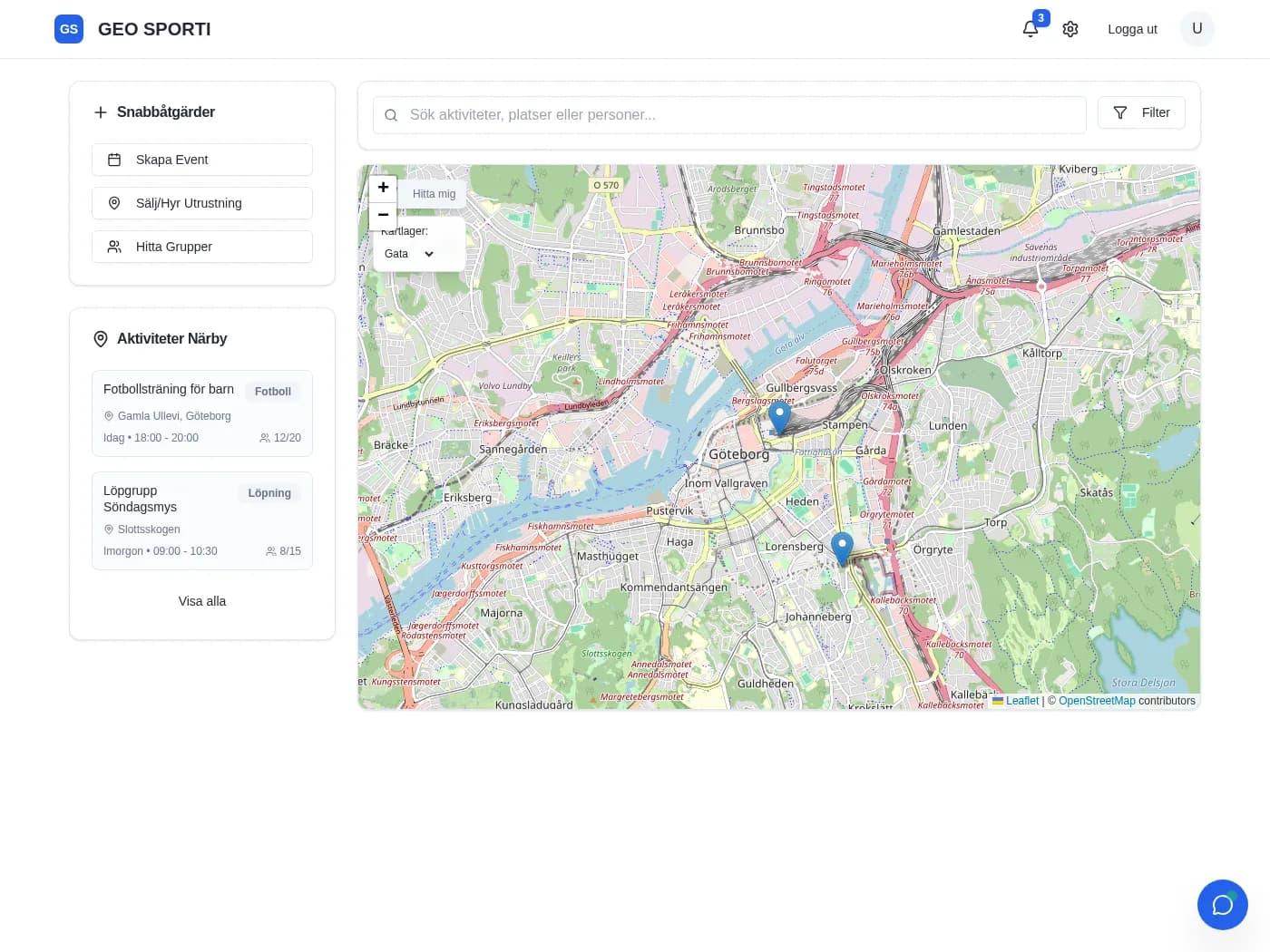 GEO SPORTI – Sport Community Platform & Marketplace with Secure Events, Chat, and AI Assistant