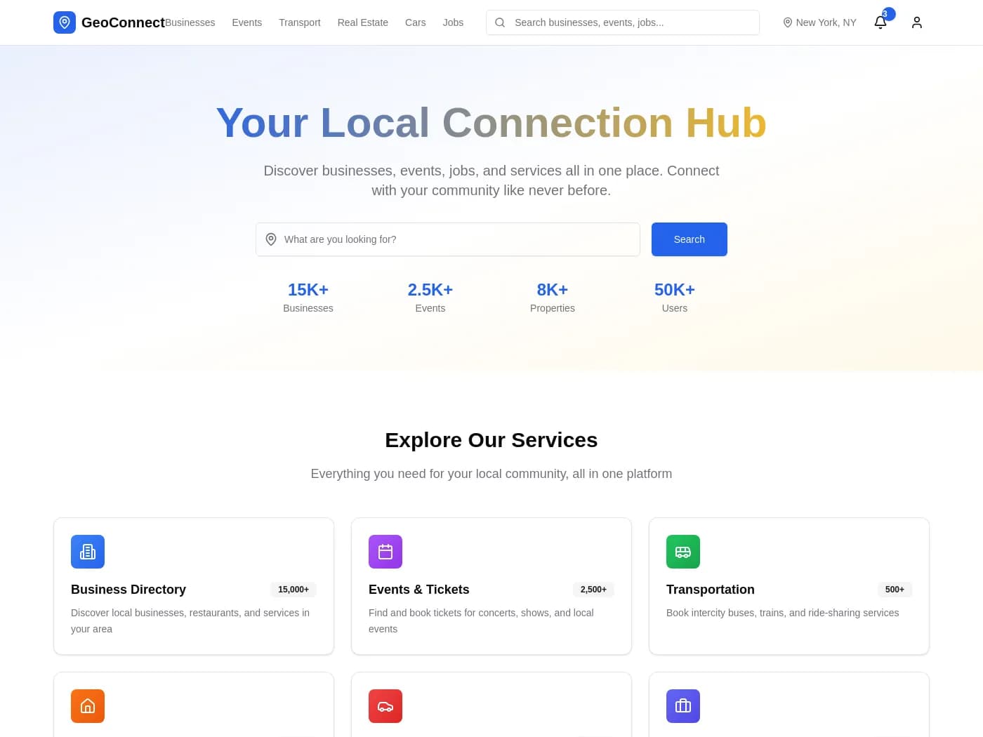 GeoConnect - Multi-Service Local Platform