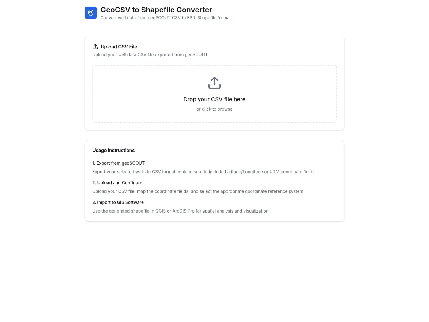 GeoCSV Converter for Shapefile Generation