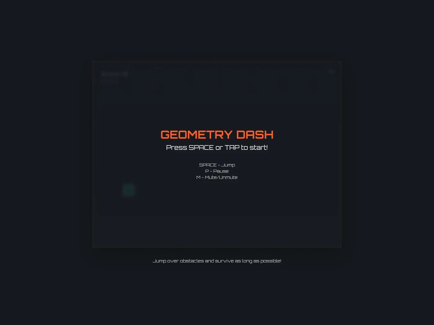 Playable Geometry Dash Game with Audio