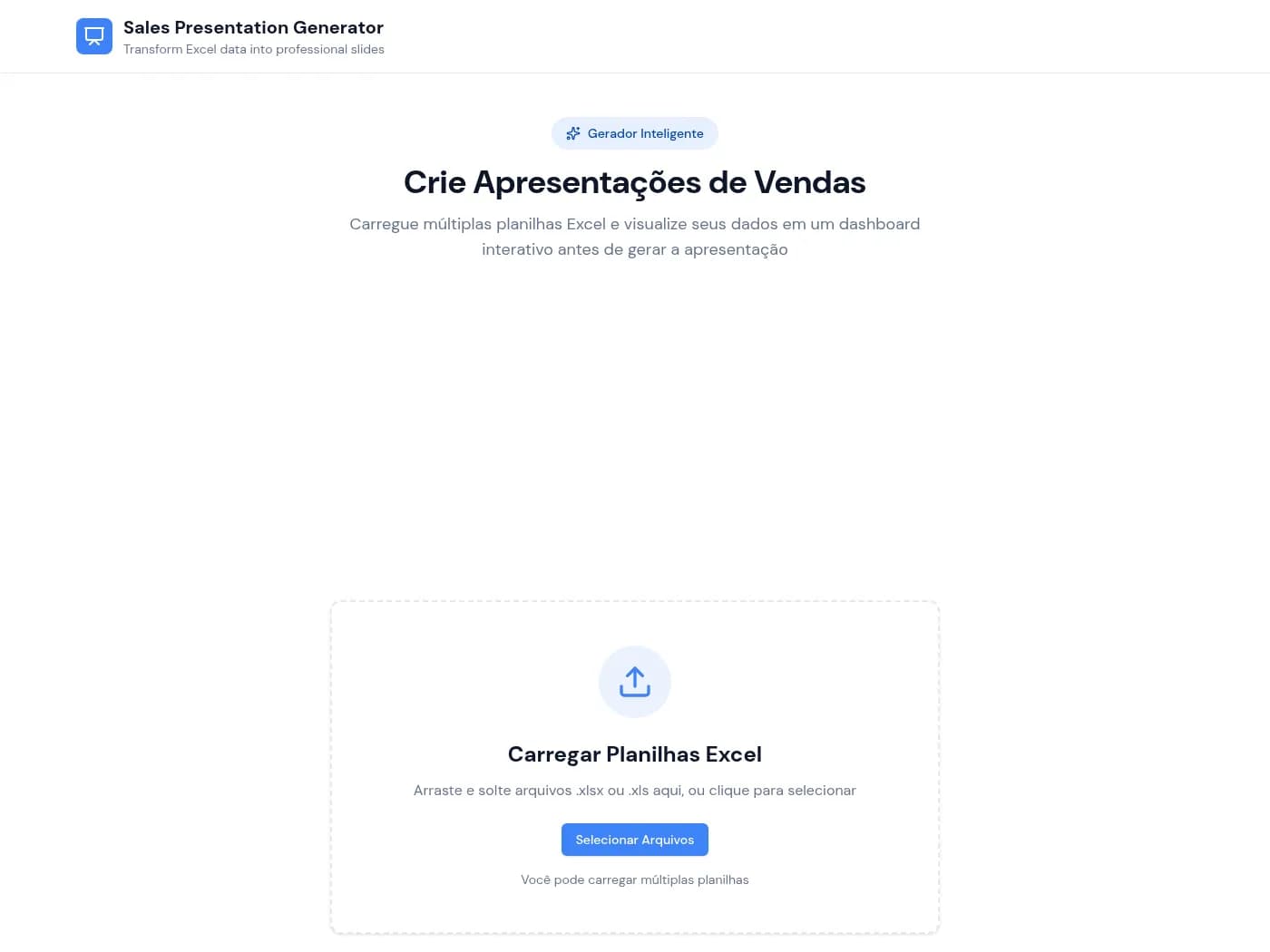 Gerador de Apresentações de Vendas a partir de Excel