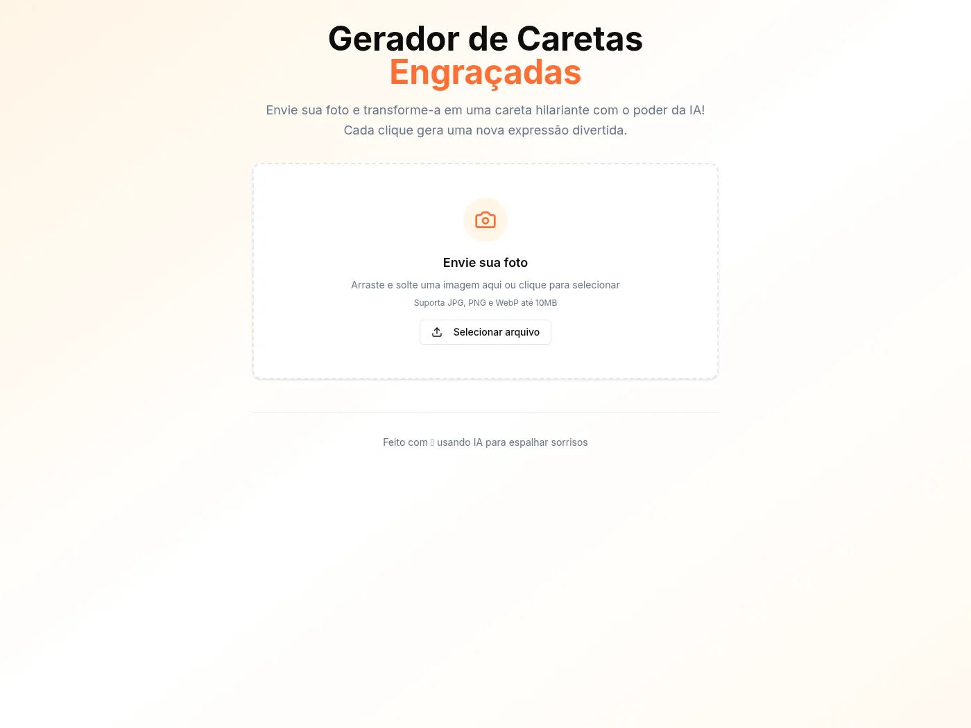Gerador de Caretas Engraçadas com IA
