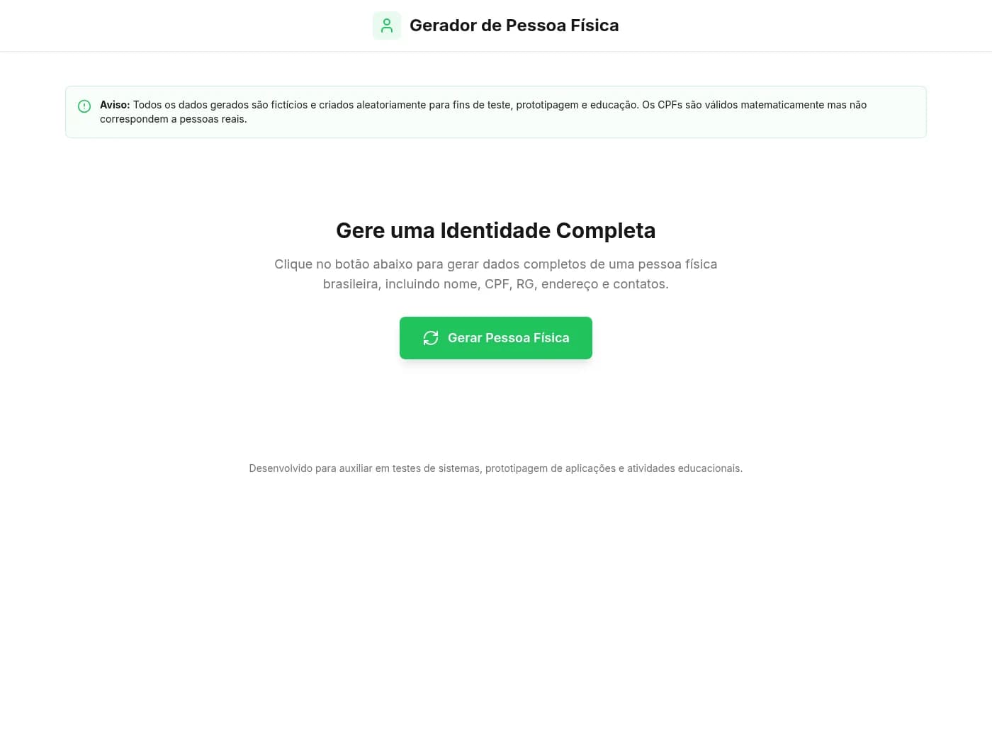 Gerador Completo de Pessoa Física