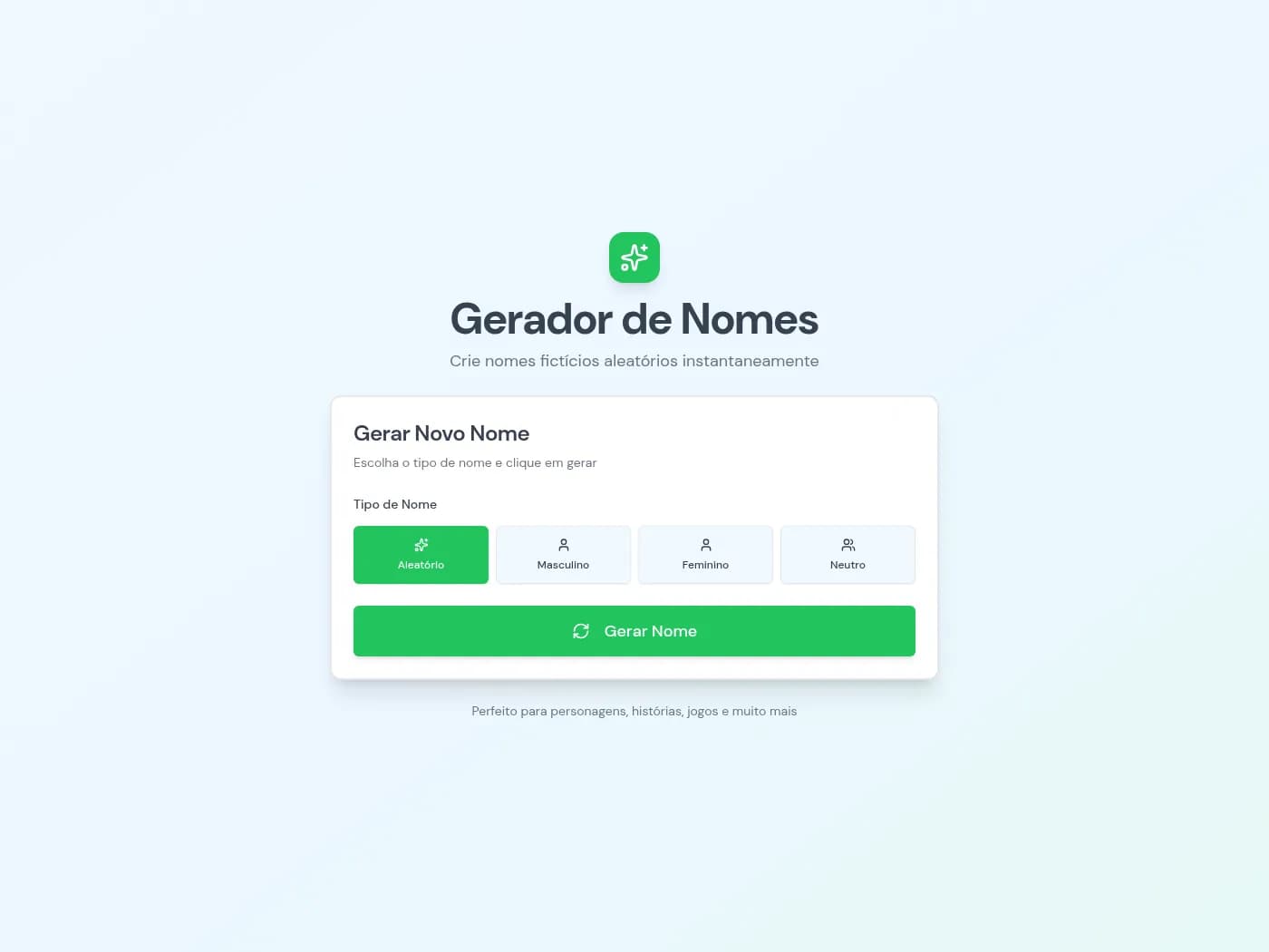 Gerador de Nomes Fictícios Aleatórios