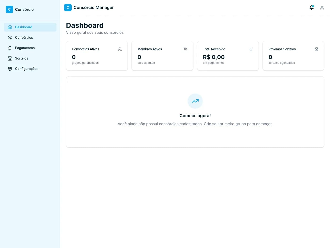 Gerenciador Online de Consórcio Financeiro