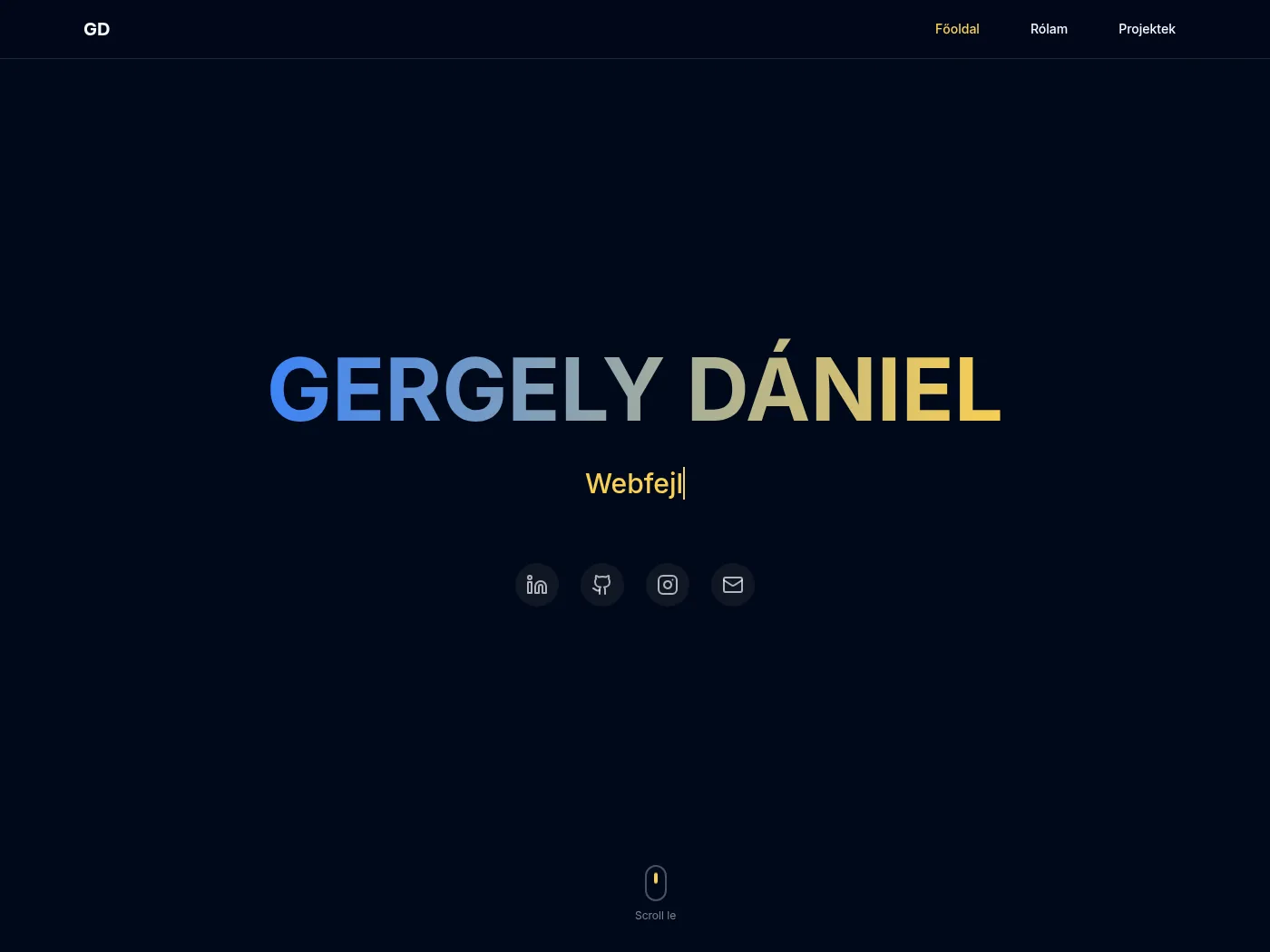 Gergely Dániel Interactive Portfolio Website