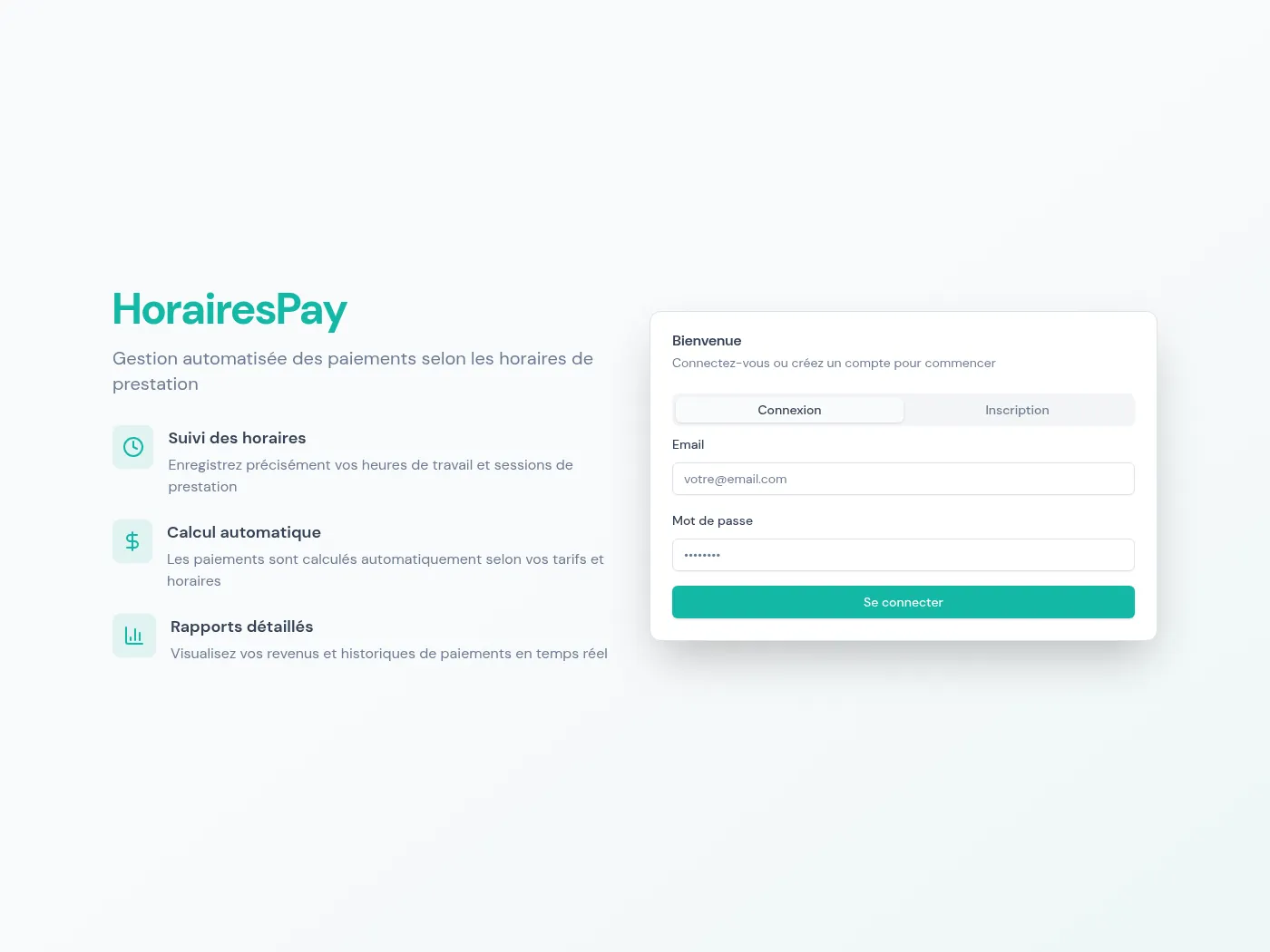 HorairesPay - Gestion automatisée des paiements selon les horaires de prestation