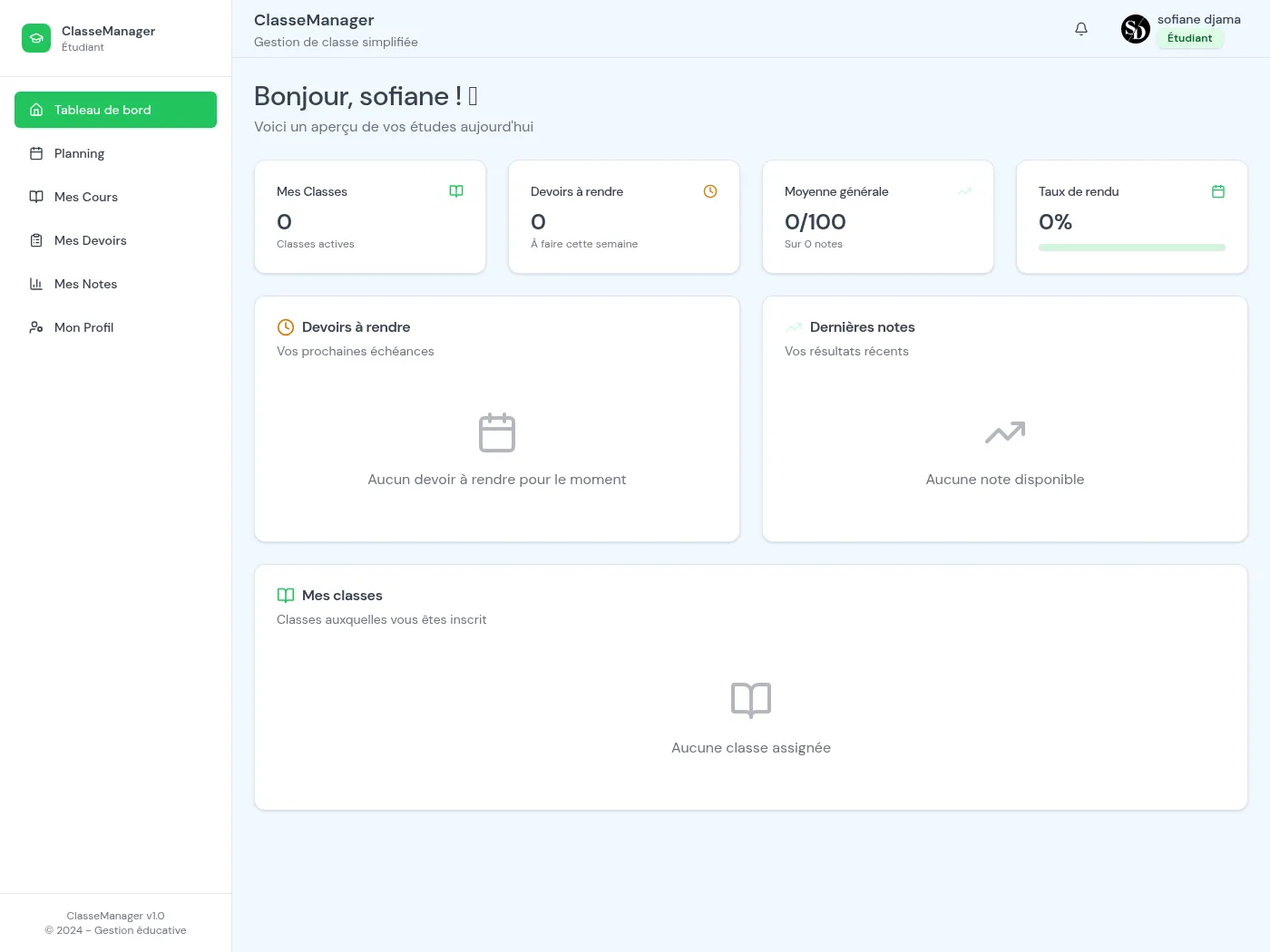 ClasseManager: Plateforme Web de Gestion de Classe d'Étude