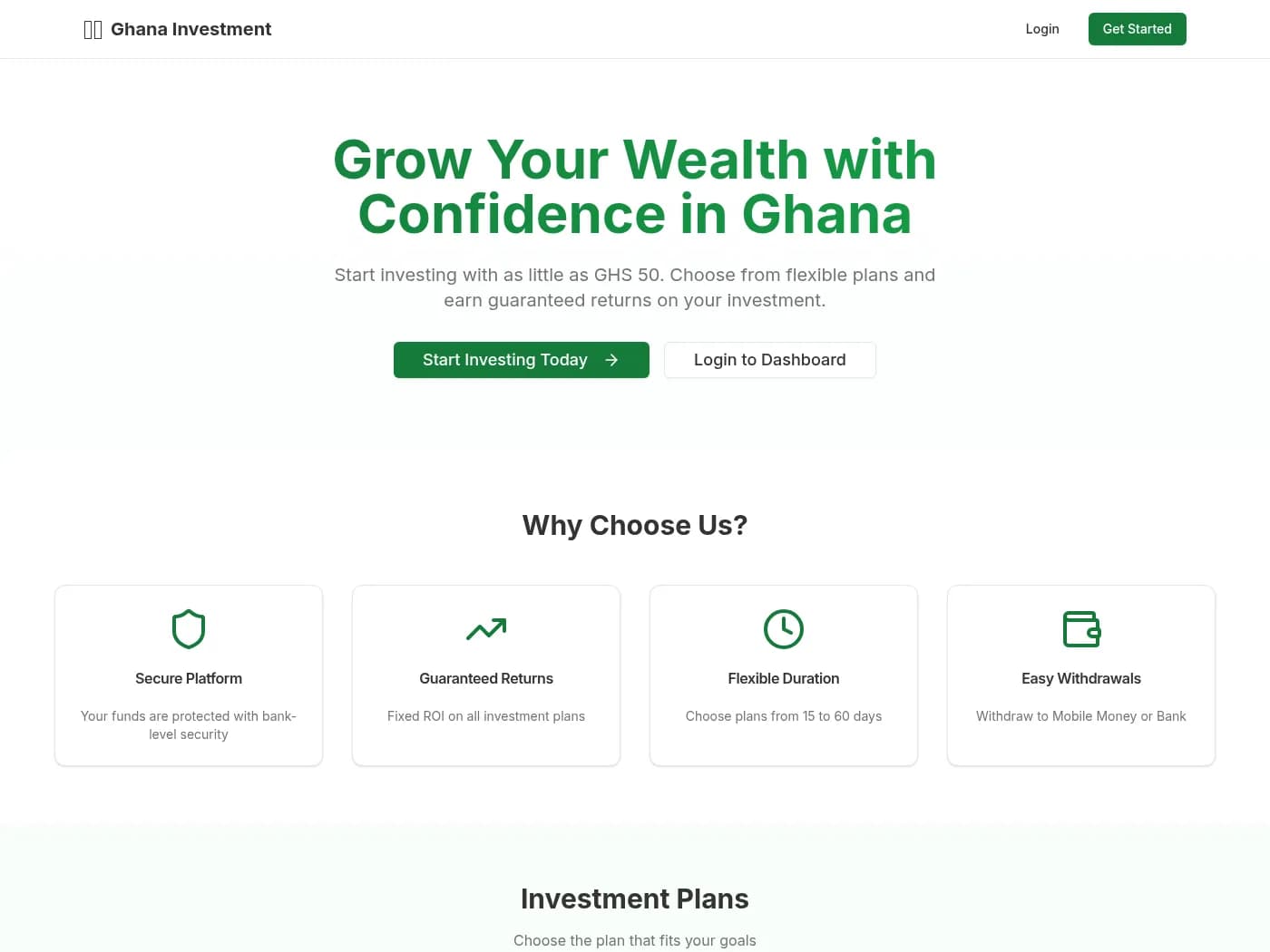Ghana GHS Investment Platform MVP