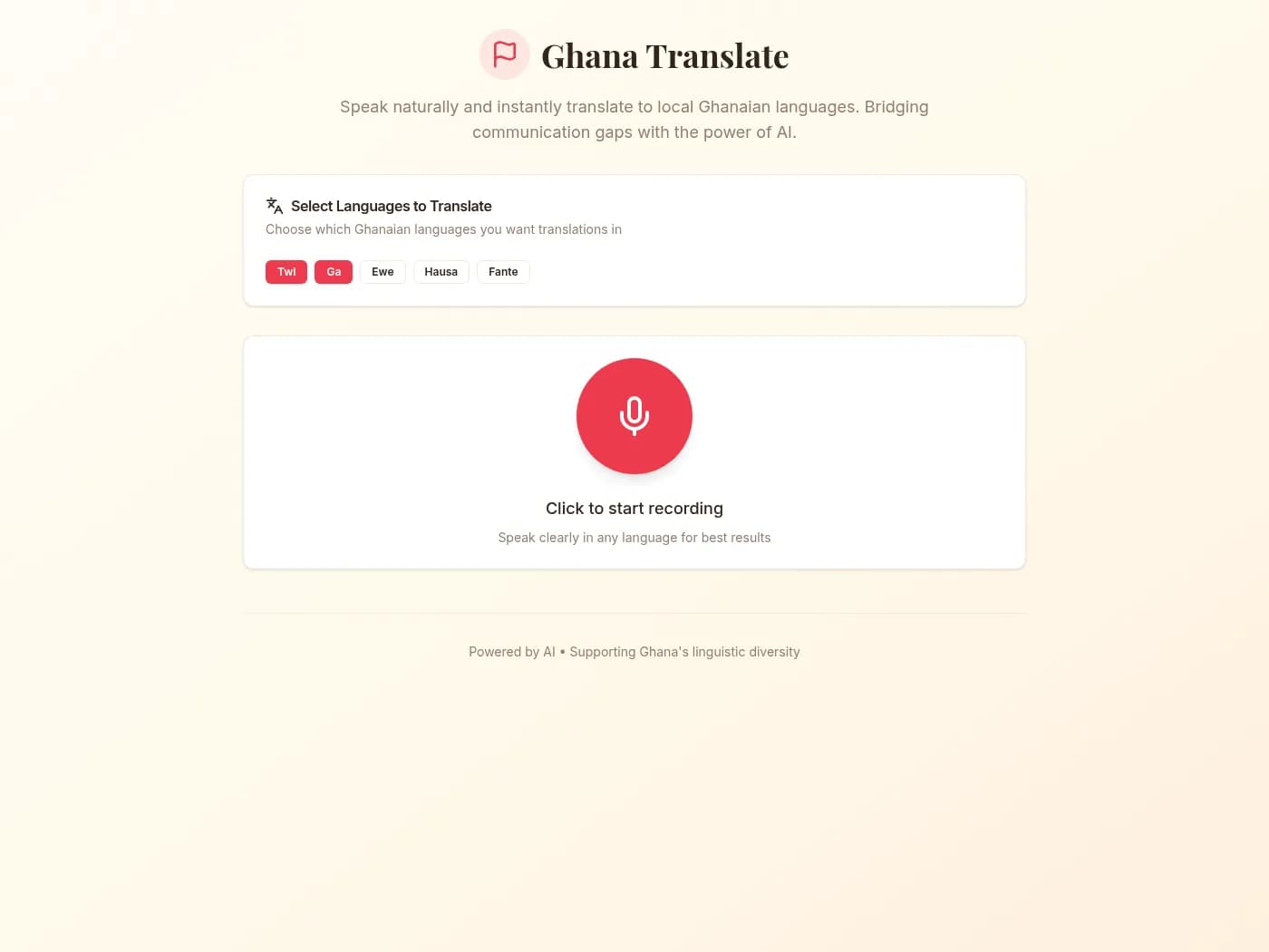 Ghanaian Speech Translator AI