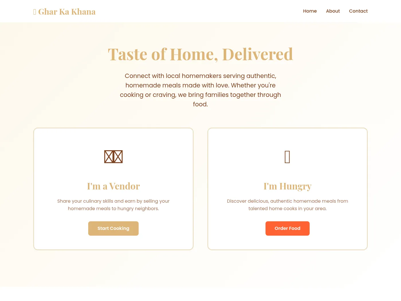 Ghar Ka Khana Frontend