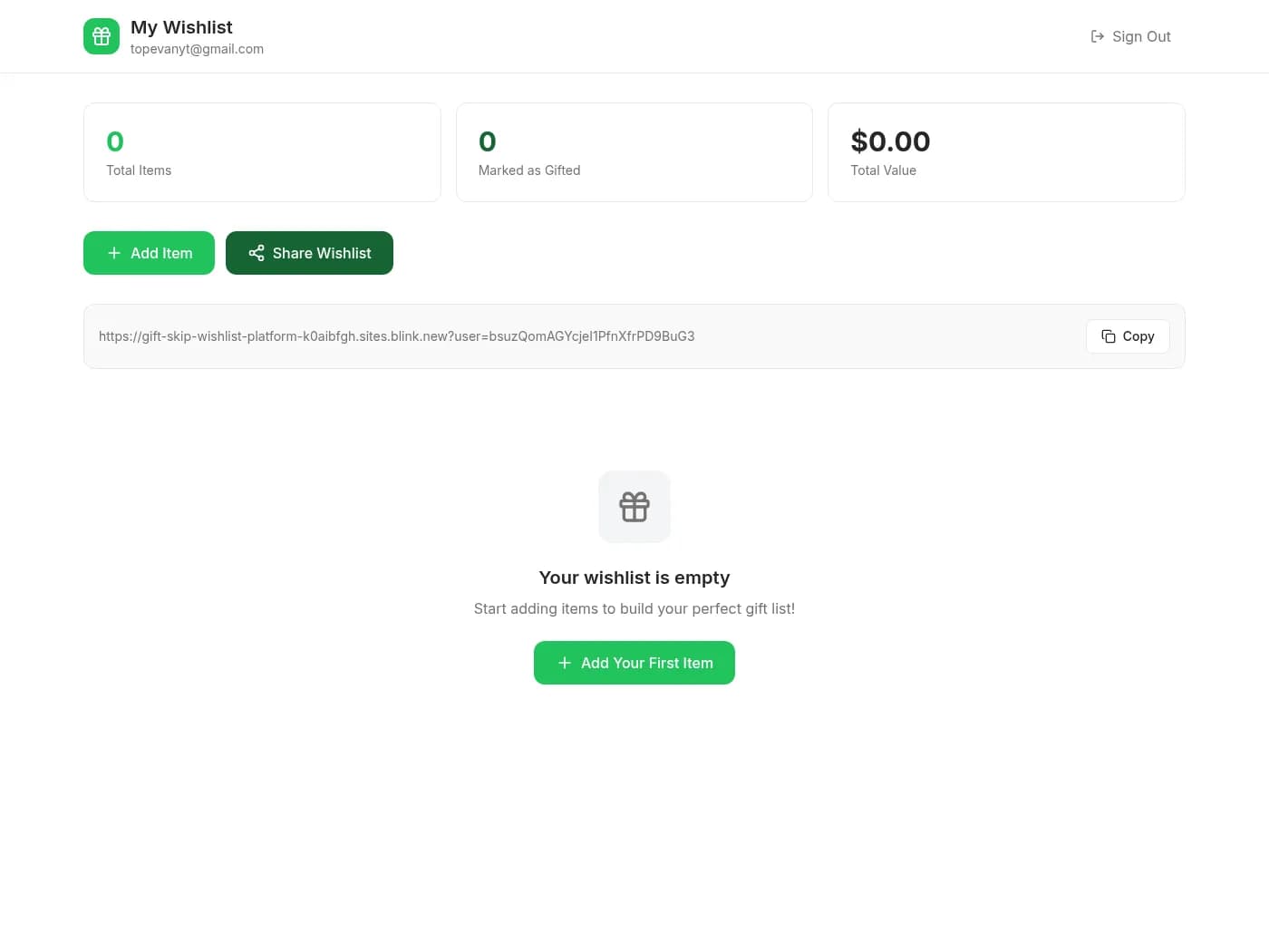 Gift Skip—Effortless Wishlist Sharing and Gifting Platform