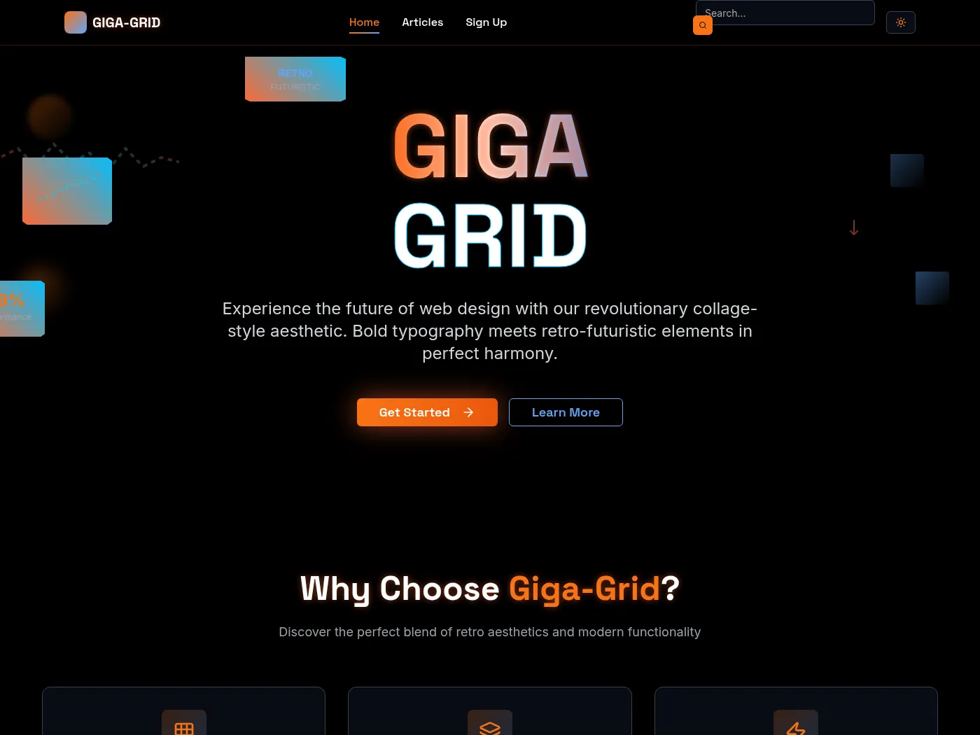 Giga-Grid Collage-Style Responsive Website