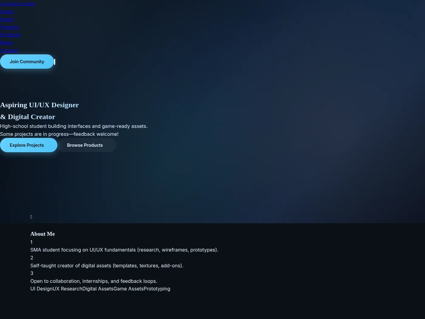 GigiMerah Studio – UI/UX Learner & Digital Asset Creator Portfolio
