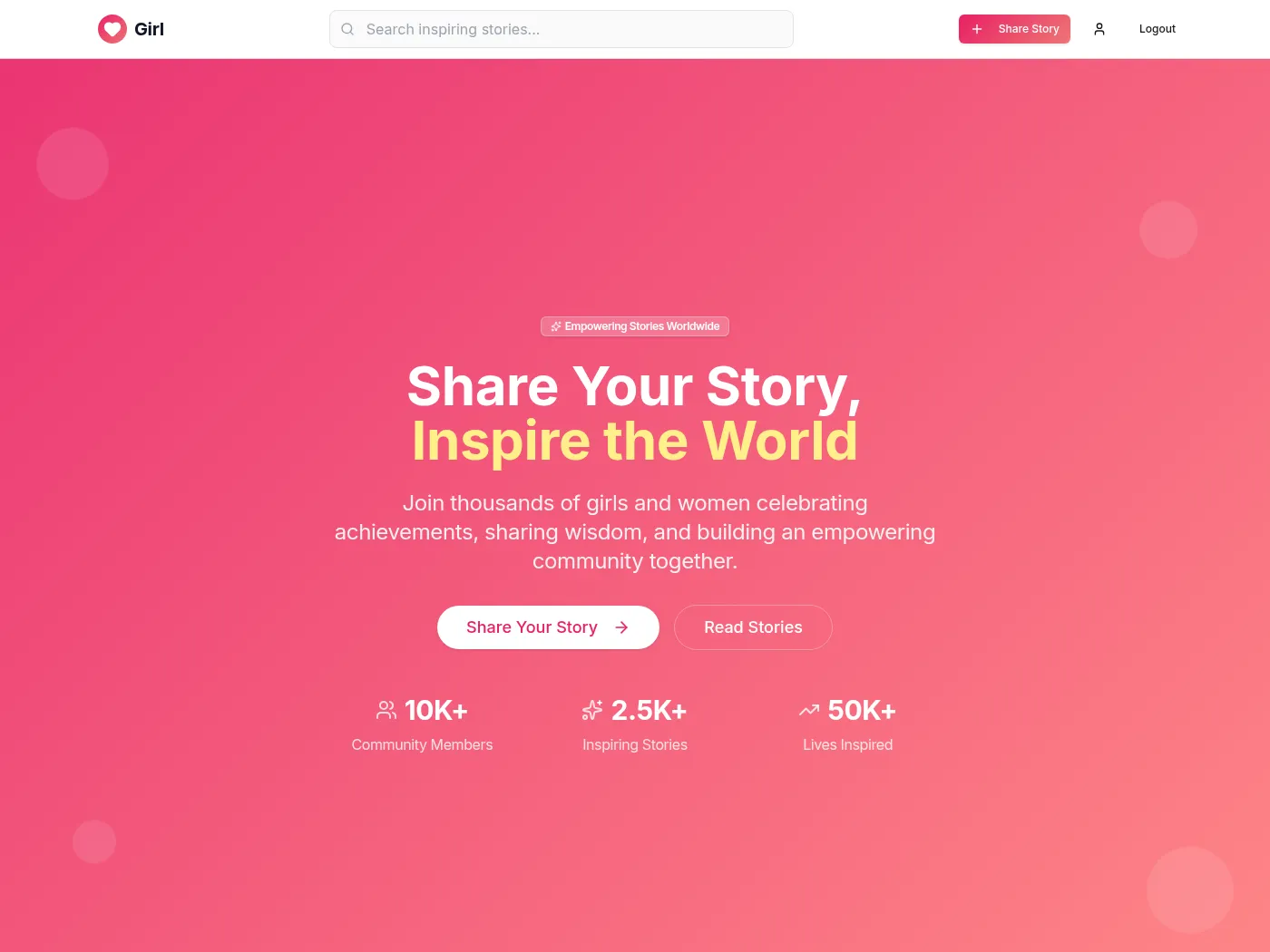 Girl - Empowering Stories Platform
