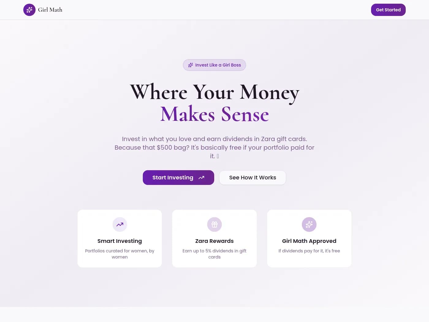Girl Math: Investment Platform for Women with Fashion Dividends
