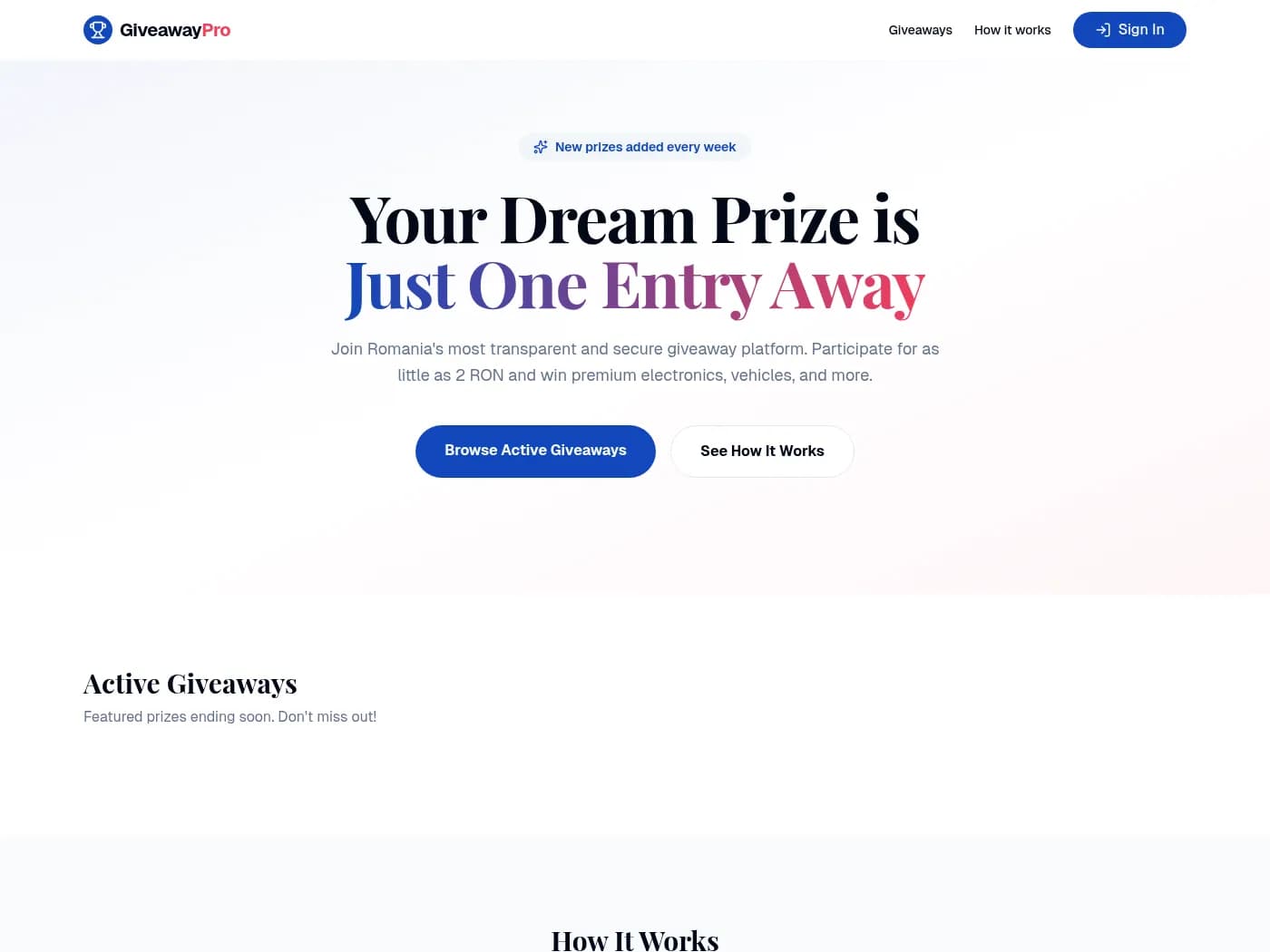 GiveawayPro Web Platform