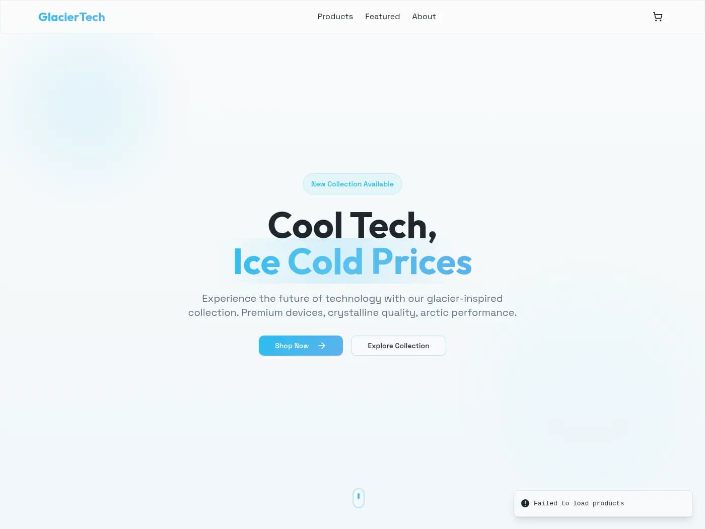 GlacierTech E-Commerce Store