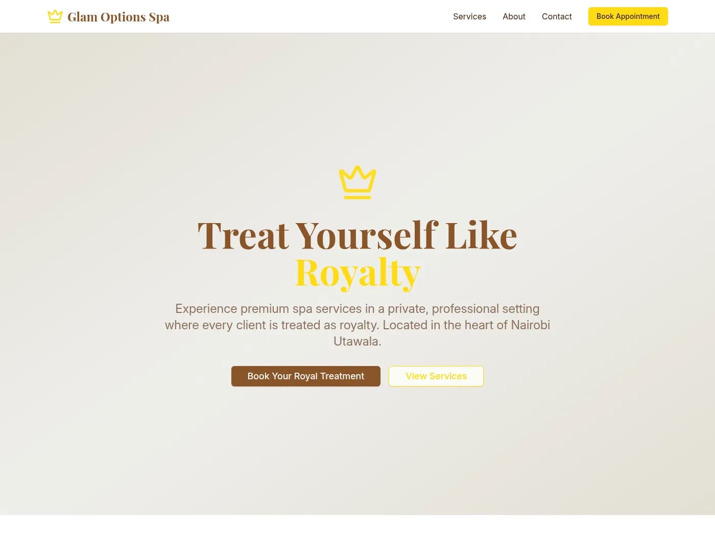 Glam Options Spa Website: Premium Spa Experience in Nairobi Utawala