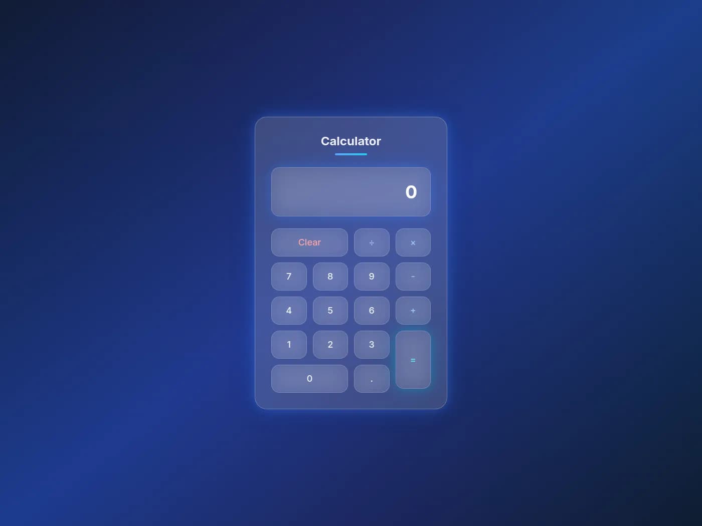 Glasmorphic Glowy Online Calculator