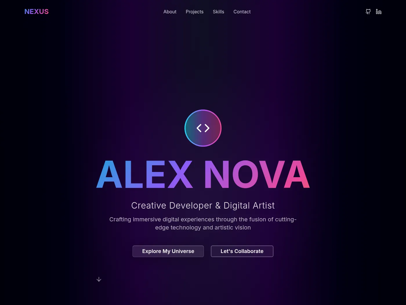 Glassmorphic 3D Interactive Portfolio Website