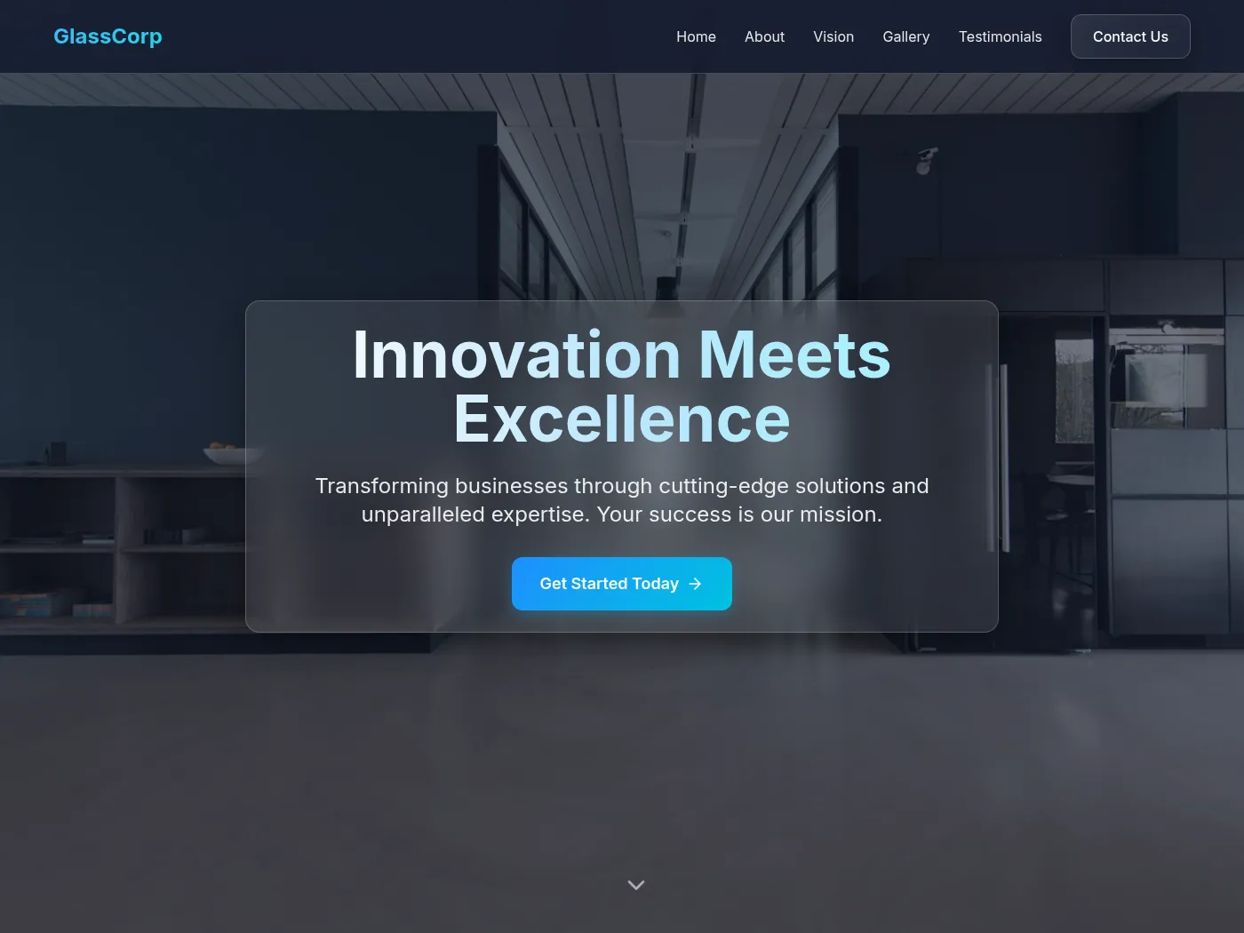 Glassmorphic Corporate Website