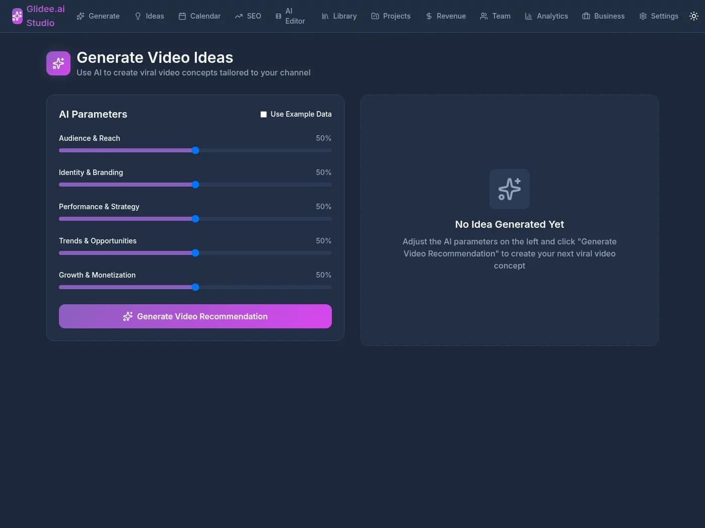 Glidee.ai Studio: Unified OS for YouTube Creators
