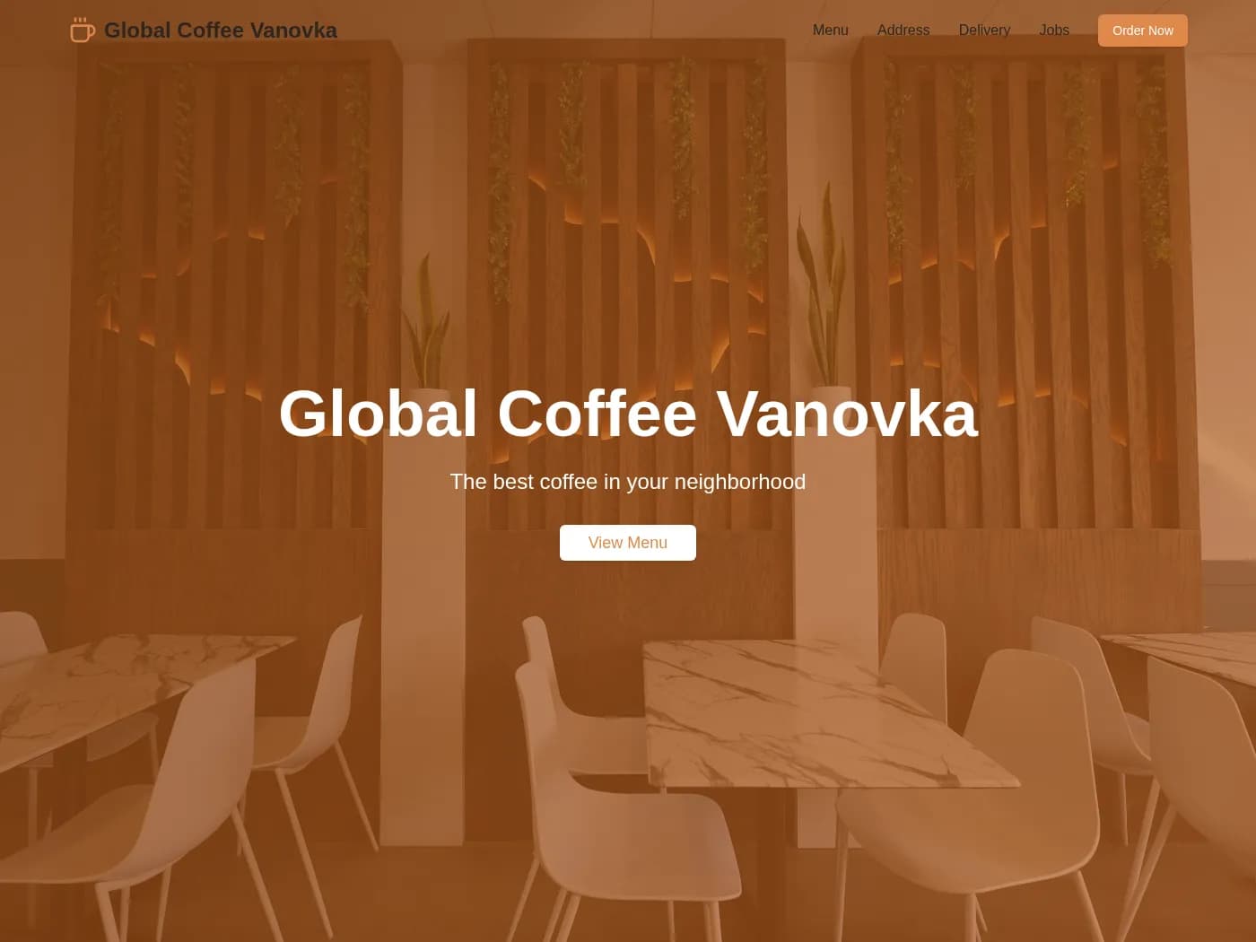 Global Coffee Vanovka One-Page Website