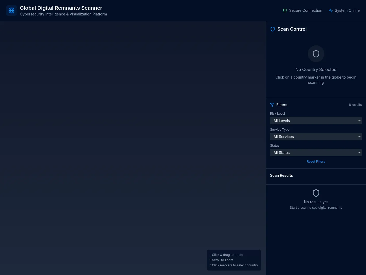 Global Digital Remnants Scanner & Visualization Tool
