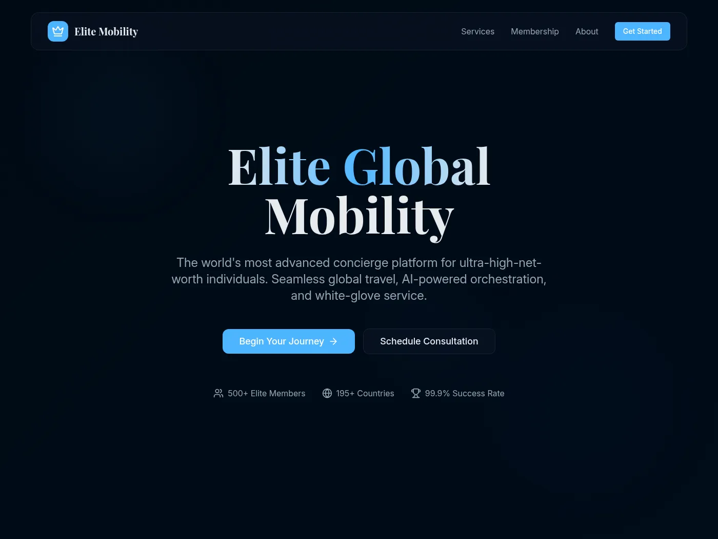 Global Elite Mobility Concierge Platform