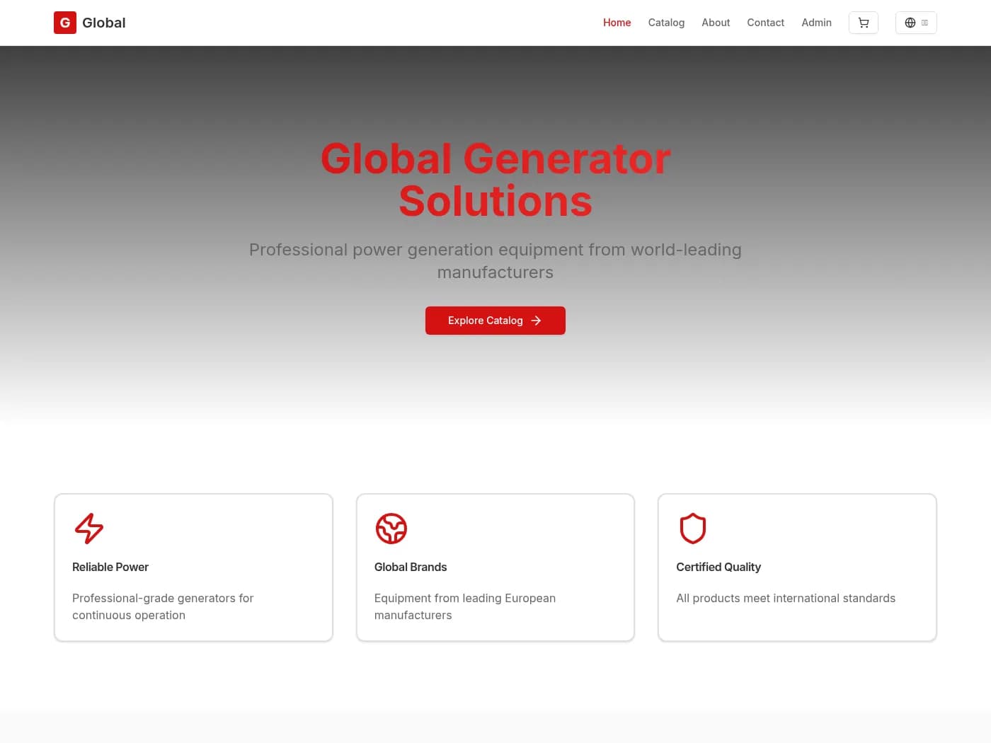 Global Multilingual Product Catalog Website