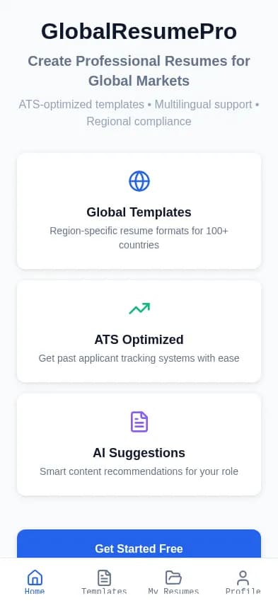 Global Resume Pro: Multilingual ATS-Optimized Resume Builder for Mobile & Web