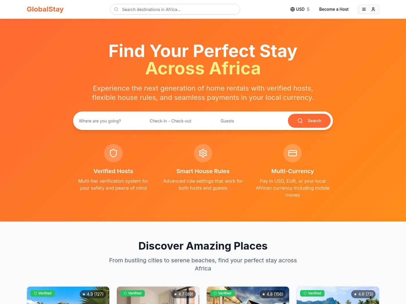 GlobalStay: Next-Gen Home Rental Platform for Africa