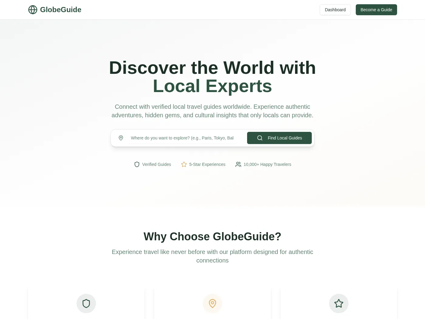 GlobeGuide: Discover & Book Verified Local Travel Guides